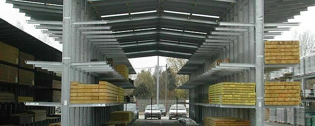 Rack-clad building | Warehouse and cantilever racking as a storage unit ...