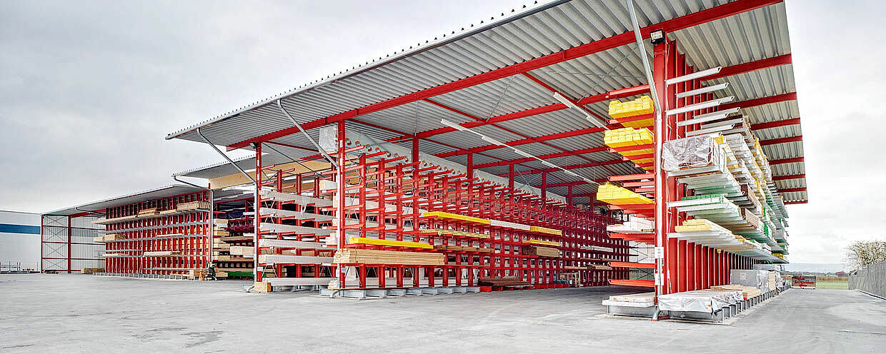 Rack-clad building | Warehouse and cantilever racking as a storage unit ...